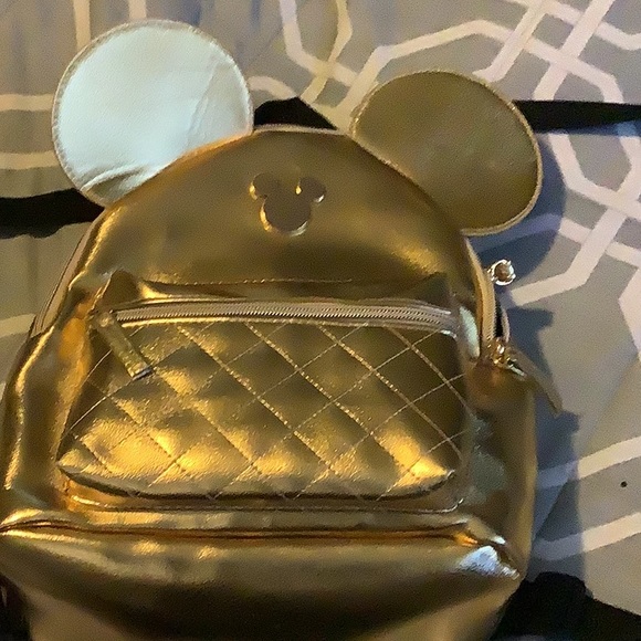 Disney | Bags | Fun Sized Gold Mickey Ears Pursebackpack | Poshmark